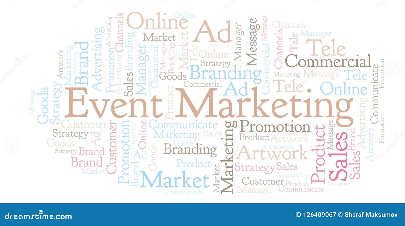 Word Cloud with Text Event Marketing. Stock Illustration - Illustration ...