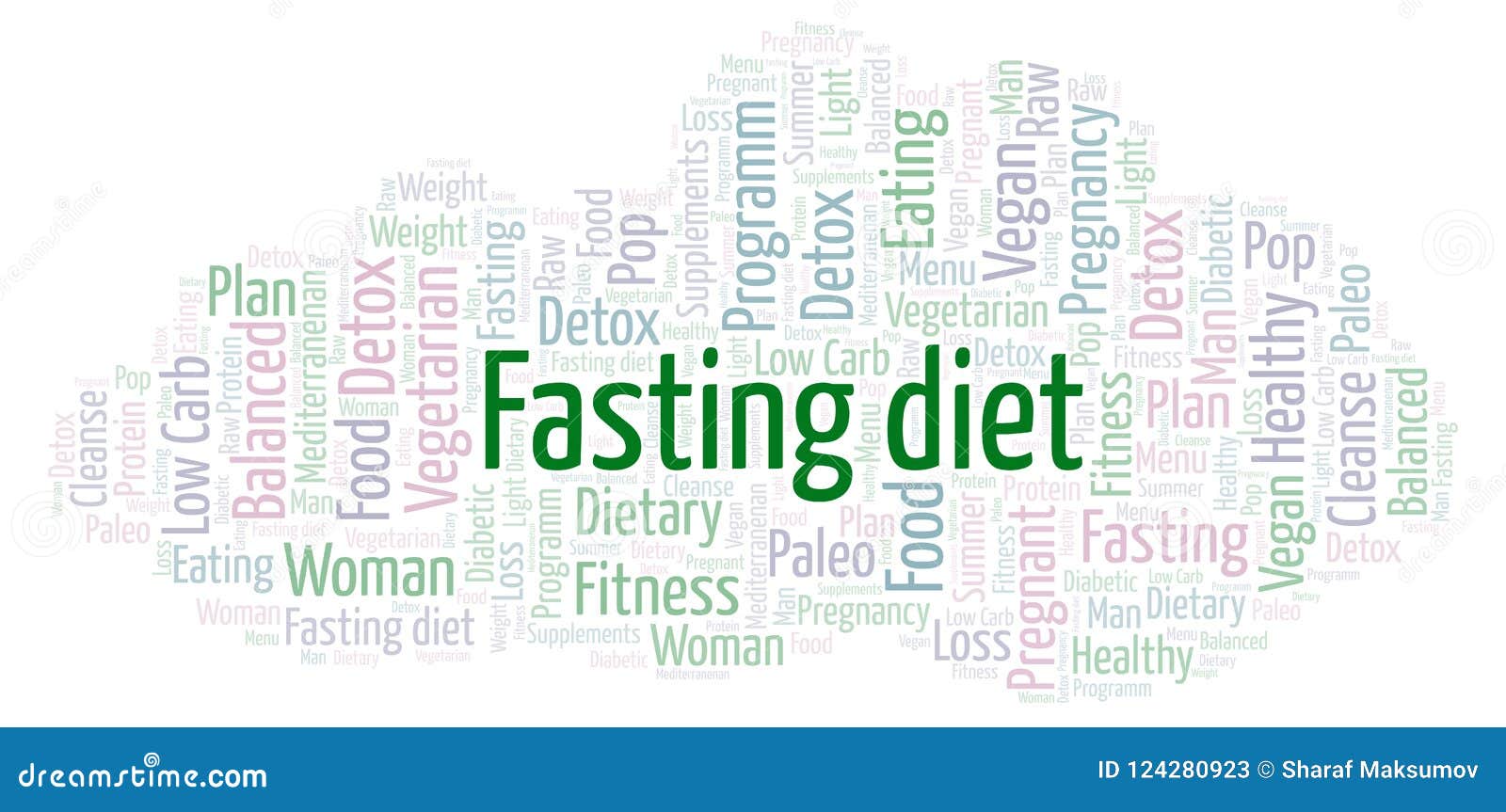 Word Cloud with Text Fasting Diet on a White Background. Stock ...