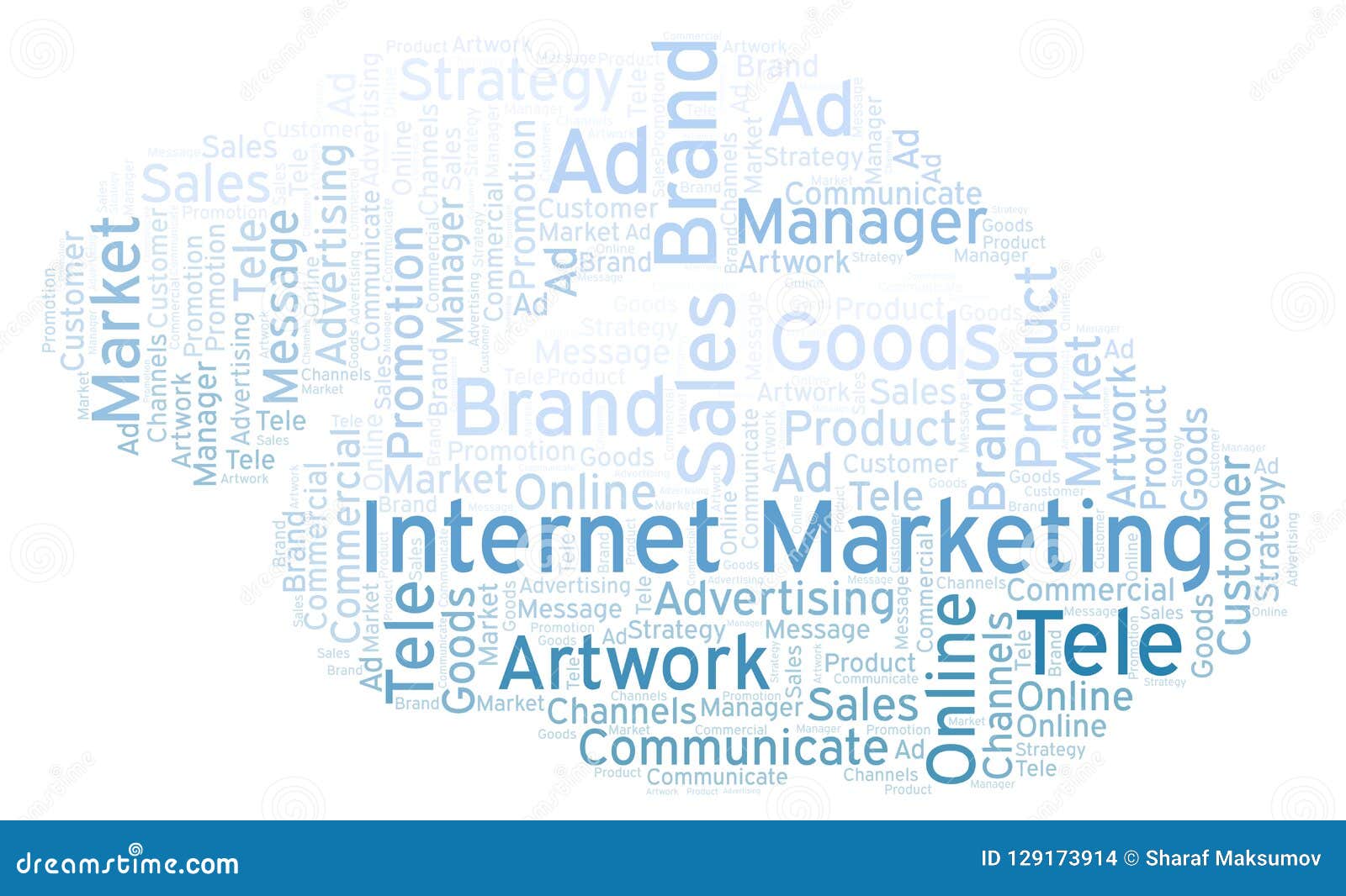 Word Cloud with Text Internet Marketing. Stock Illustration ...