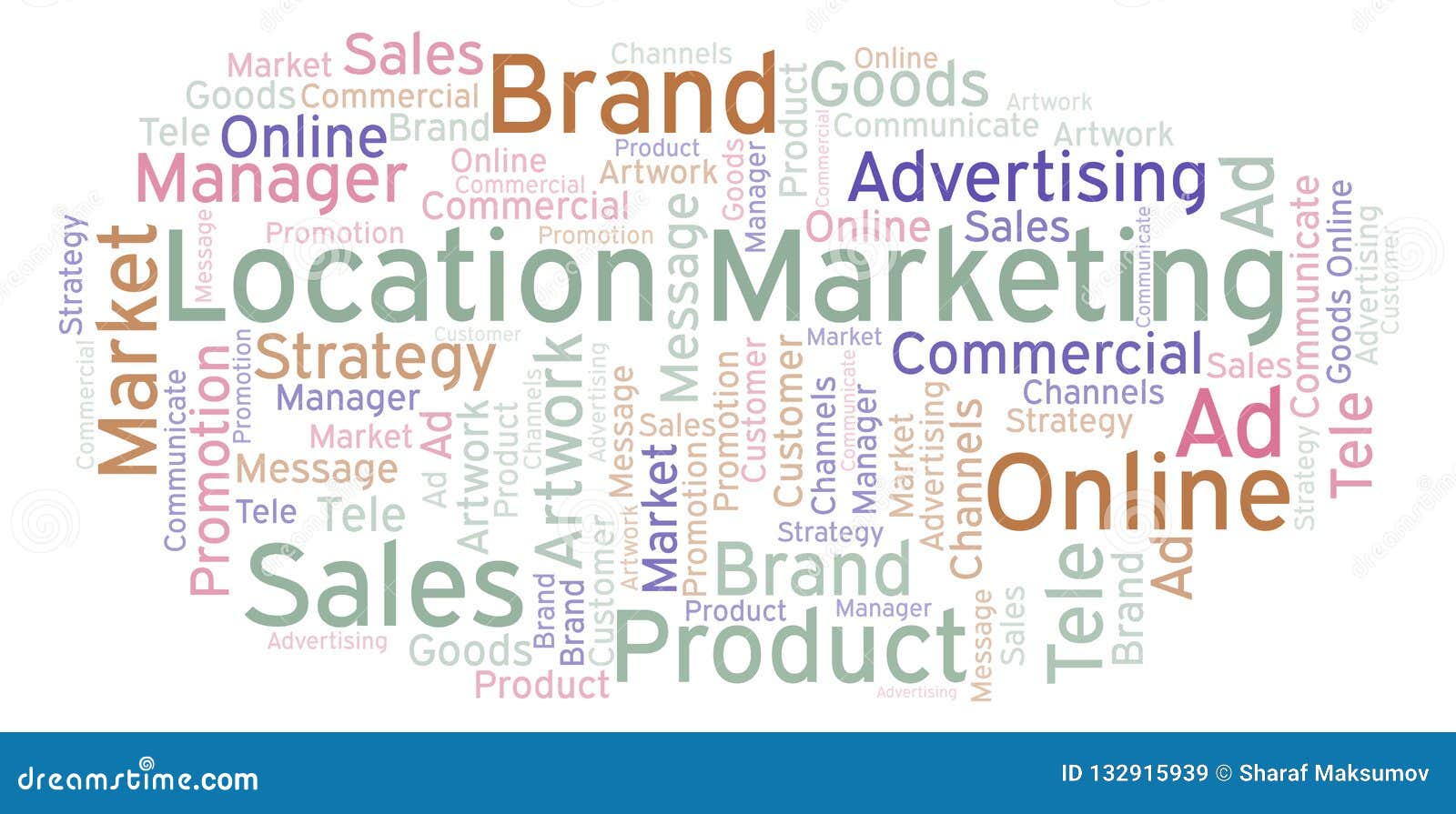Word Cloud with Text Location Marketing Stock Illustration ...
