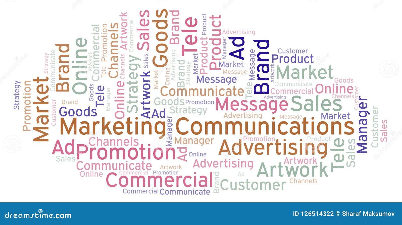 Word Cloud with Text Marketing Communications. Stock Illustration ...