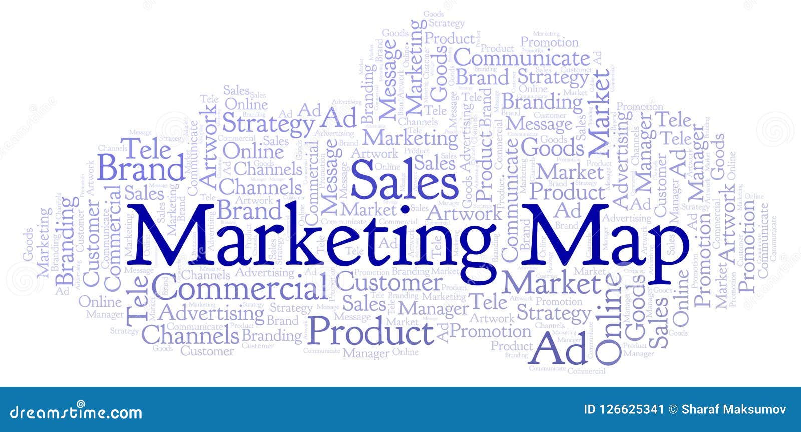Word Cloud with Text Marketing Map. Stock Illustration - Illustration ...