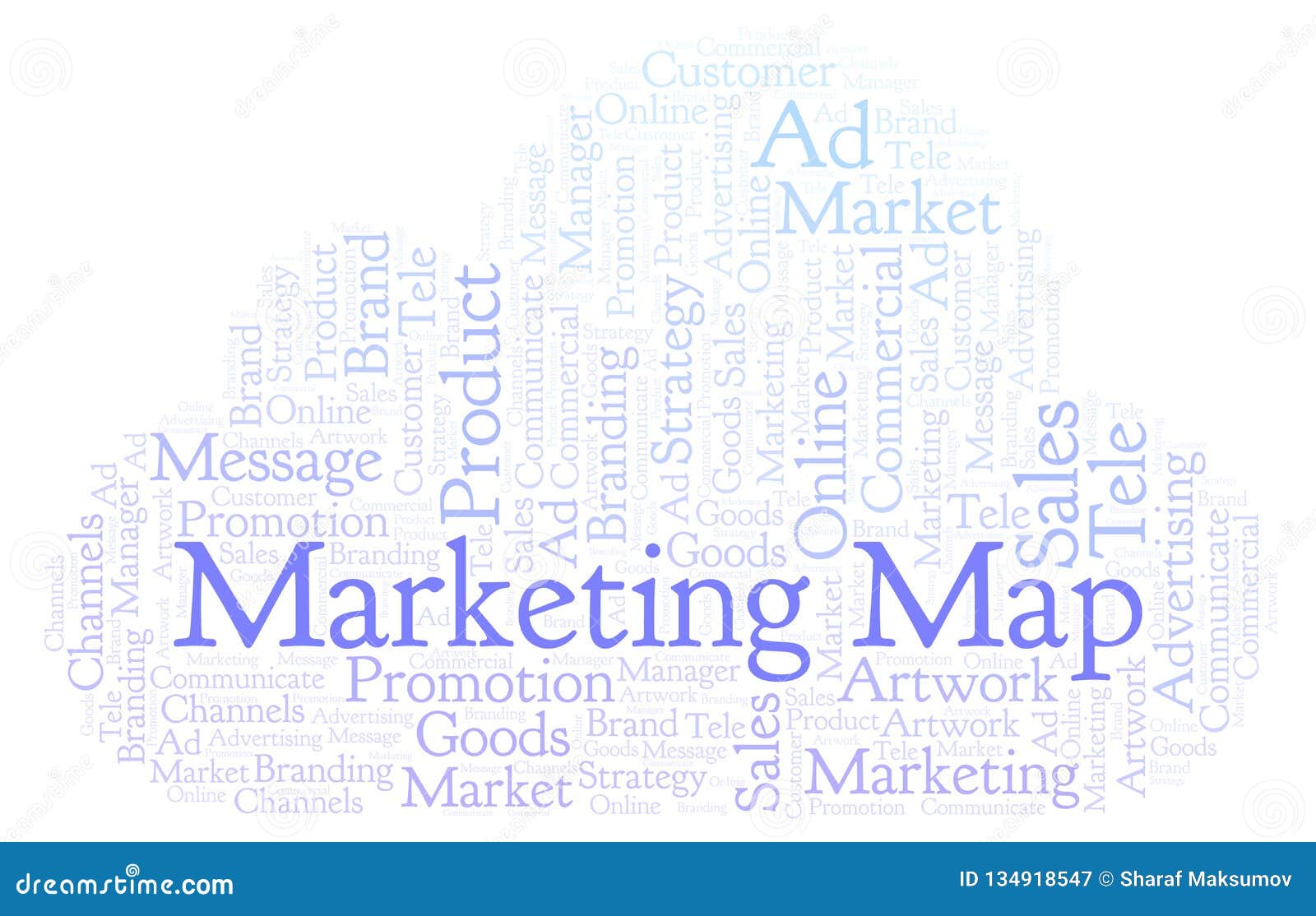 Word Cloud with Text Marketing Map Stock Illustration - Illustration of ...