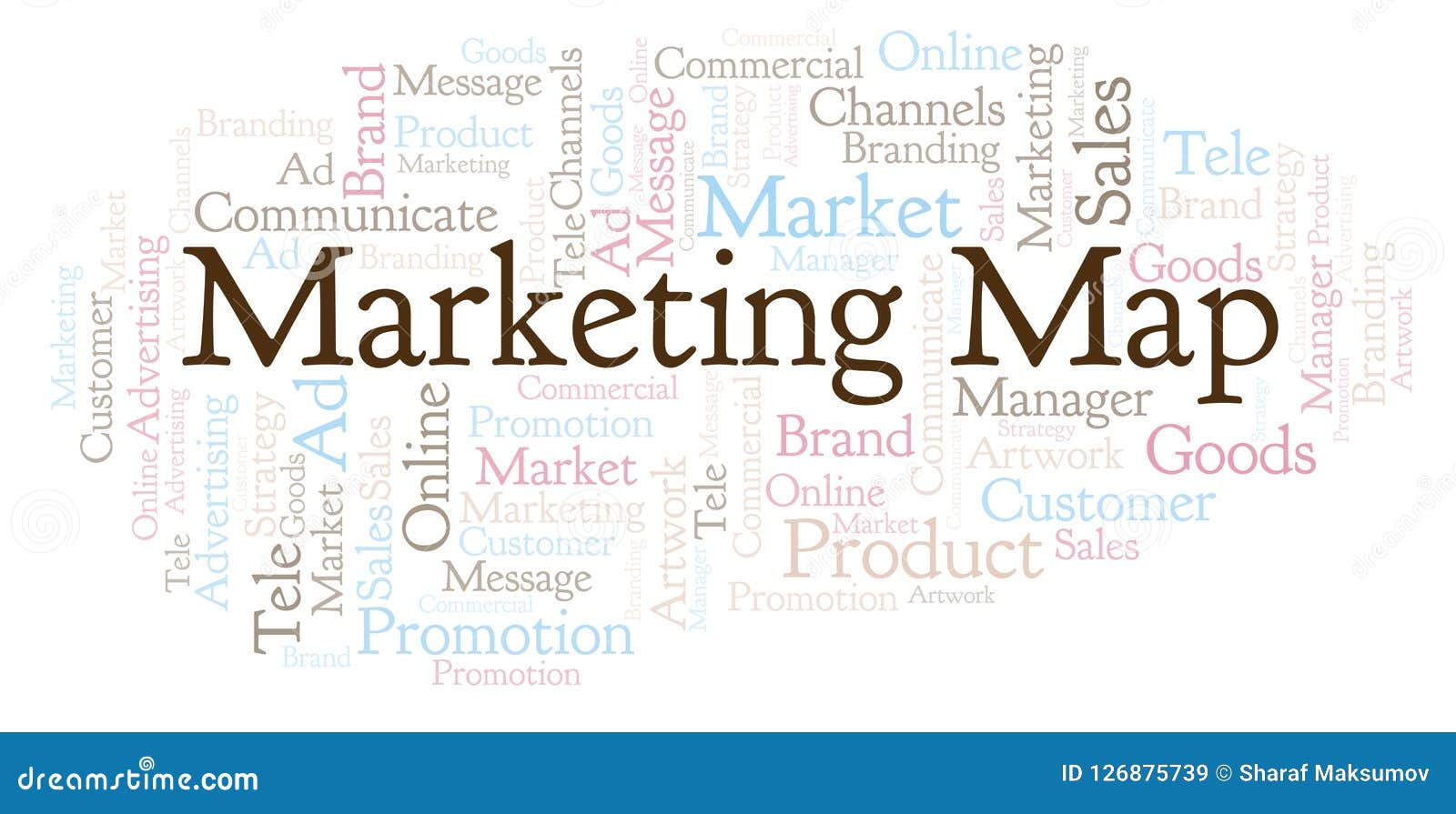 Word Cloud with Text Marketing Map. Stock Illustration - Illustration ...