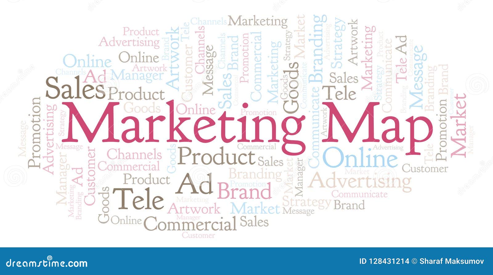 Word Cloud with Text Marketing Map. Stock Illustration - Illustration ...