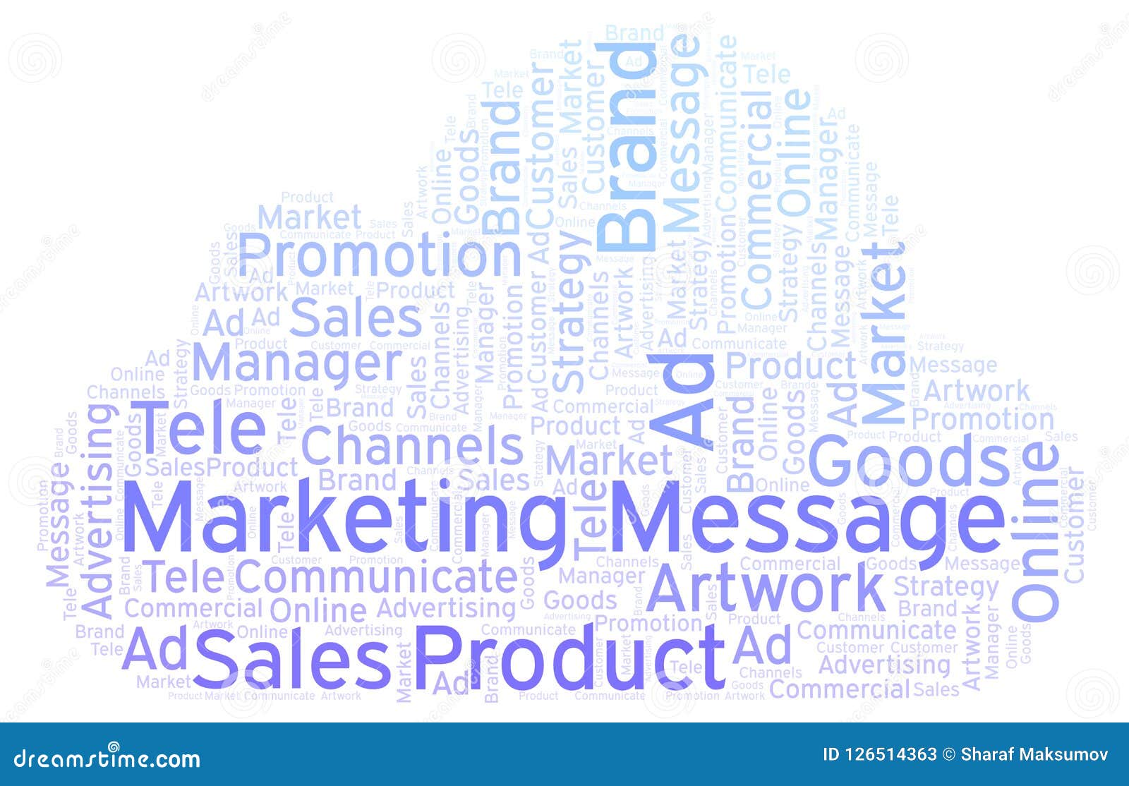 Word Cloud with Text Marketing Message. Stock Illustration ...