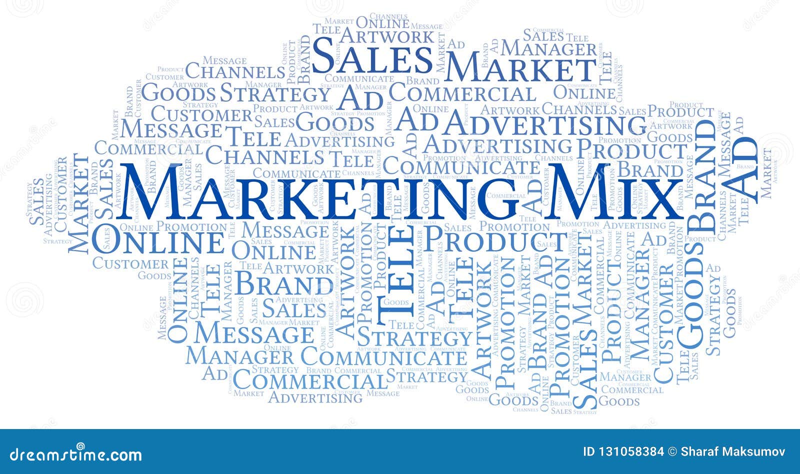 Word Cloud with Text Marketing Mix. Stock Illustration - Illustration ...