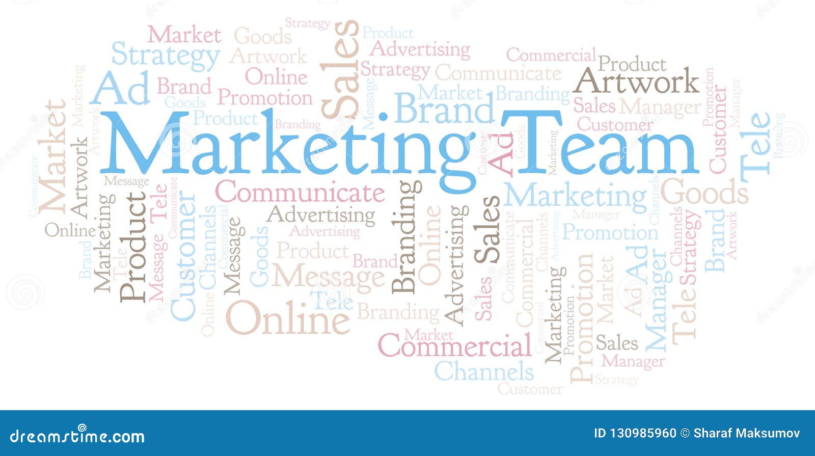Word Cloud with Text Marketing Team. Stock Illustration - Illustration ...