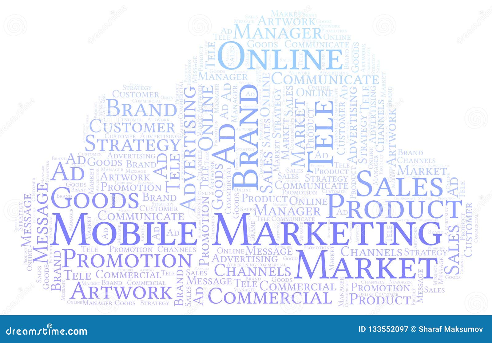 Word Cloud with Text Mobile Marketing Stock Illustration - Illustration ...