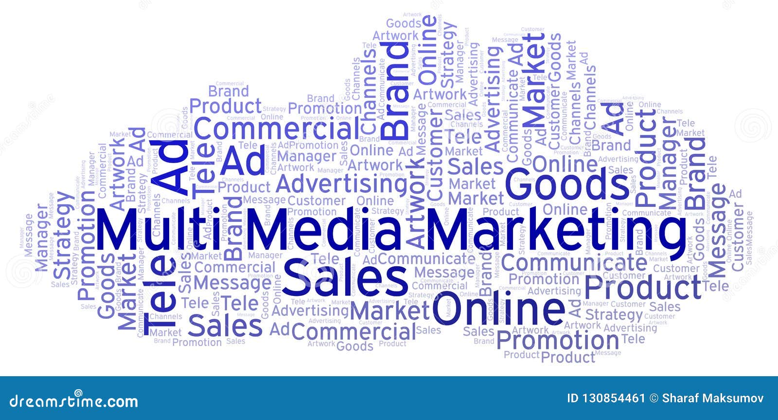 Word Cloud with Text Multi Media Marketing. Stock Illustration ...