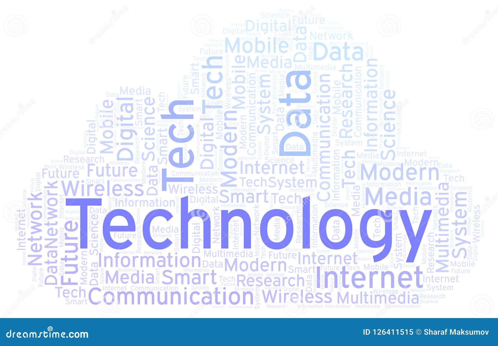 Word Cloud with Text Technology. Stock Illustration - Illustration of ...