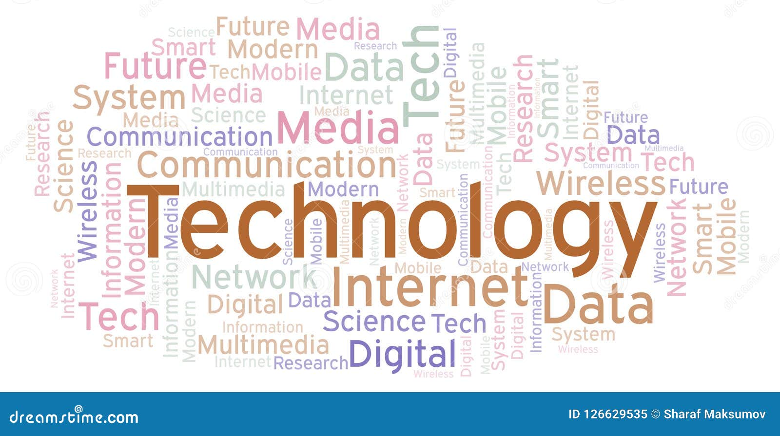 Word Cloud with Text Technology. Stock Illustration - Illustration of ...
