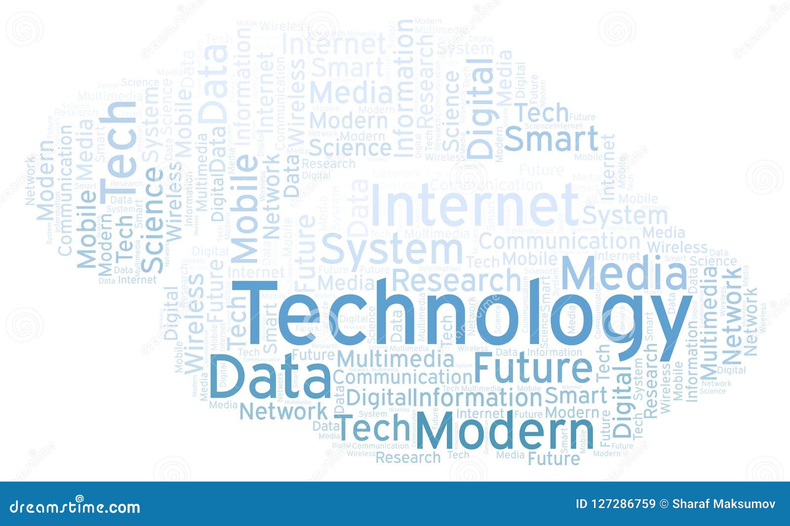 Word Cloud with Text Technology. Stock Illustration - Illustration of ...