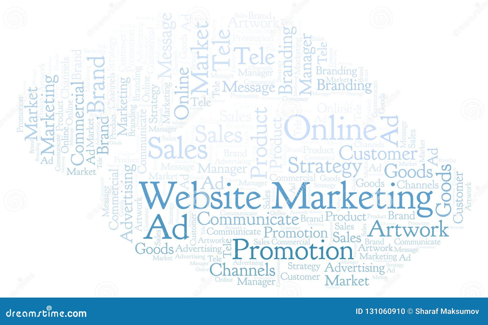 Word Cloud with Text Website Marketing. Stock Illustration ...