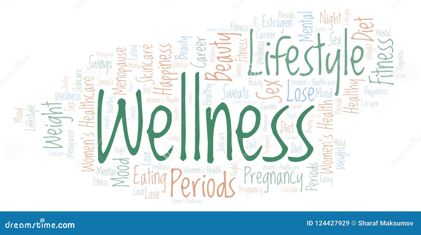 Word Cloud with Text Wellness on a White Background. Stock Illustration ...