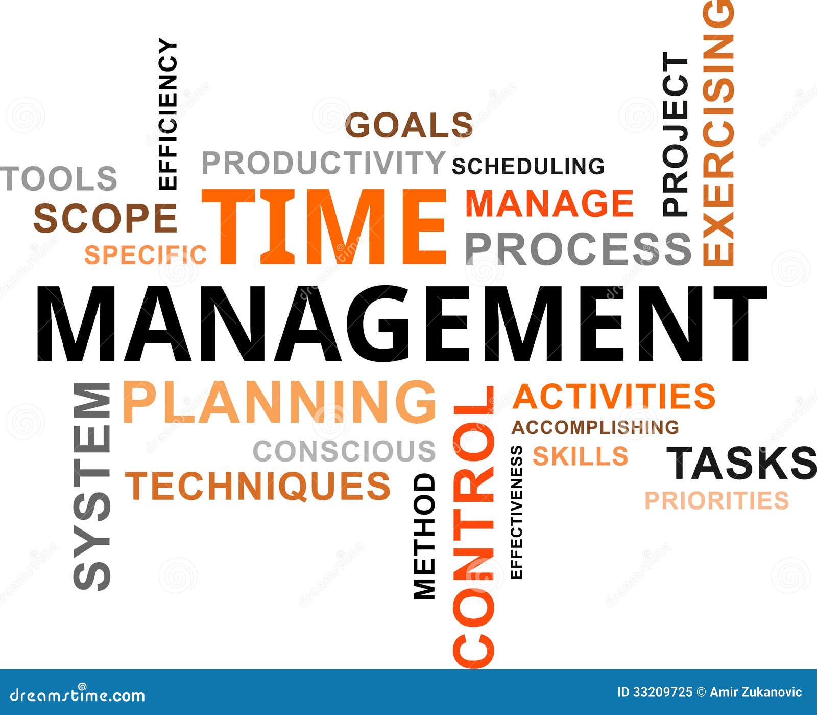 Word Cloud - Time Management Stock Vector - Illustration of word ...