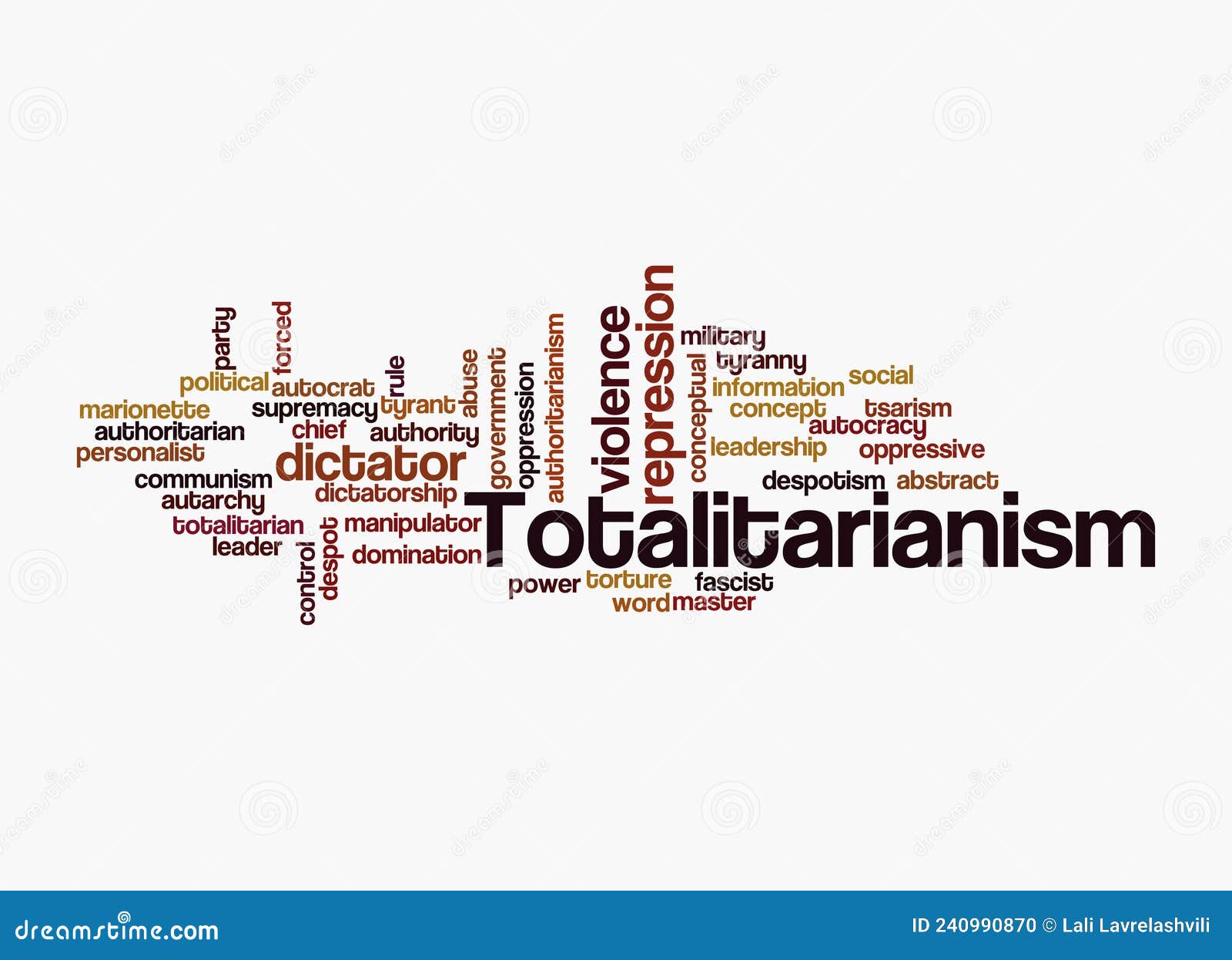 Word Cloud with TOTALITARIANISM Concept, Isolated on a White Background ...
