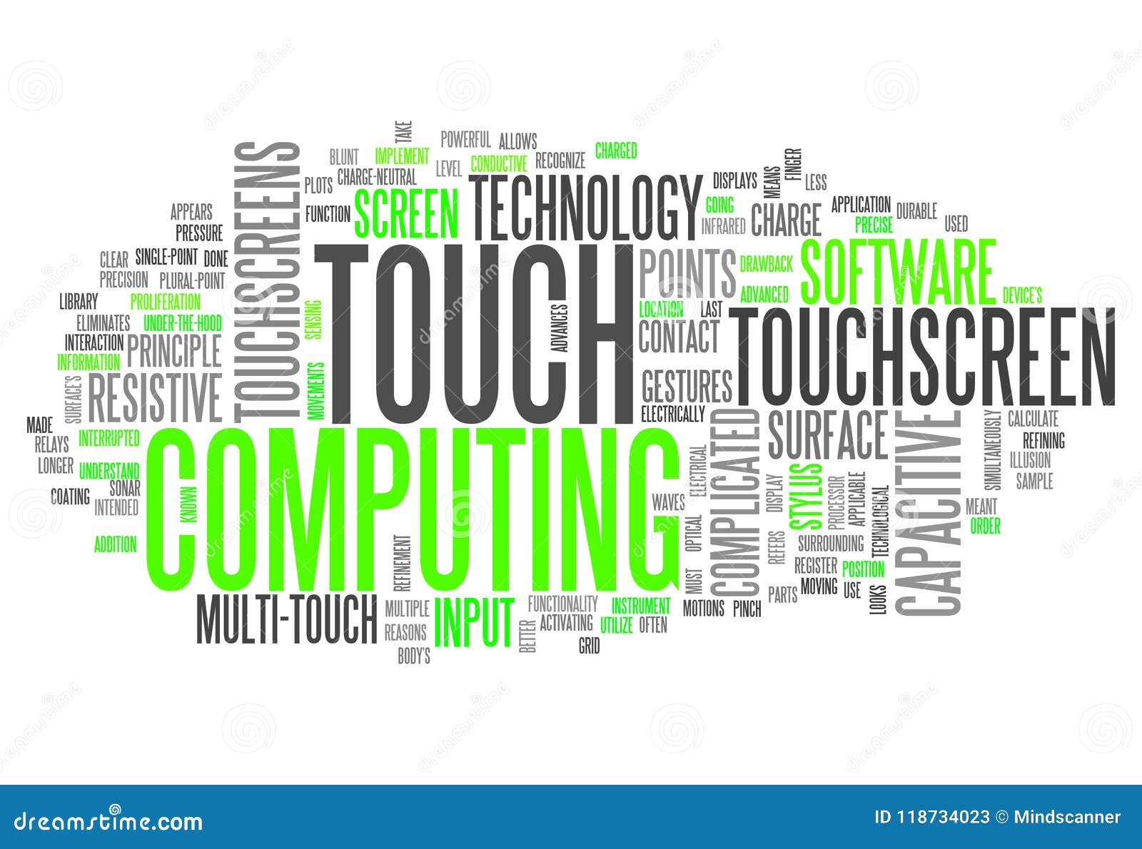Word Cloud Touch Computing stock illustration. Illustration of ...