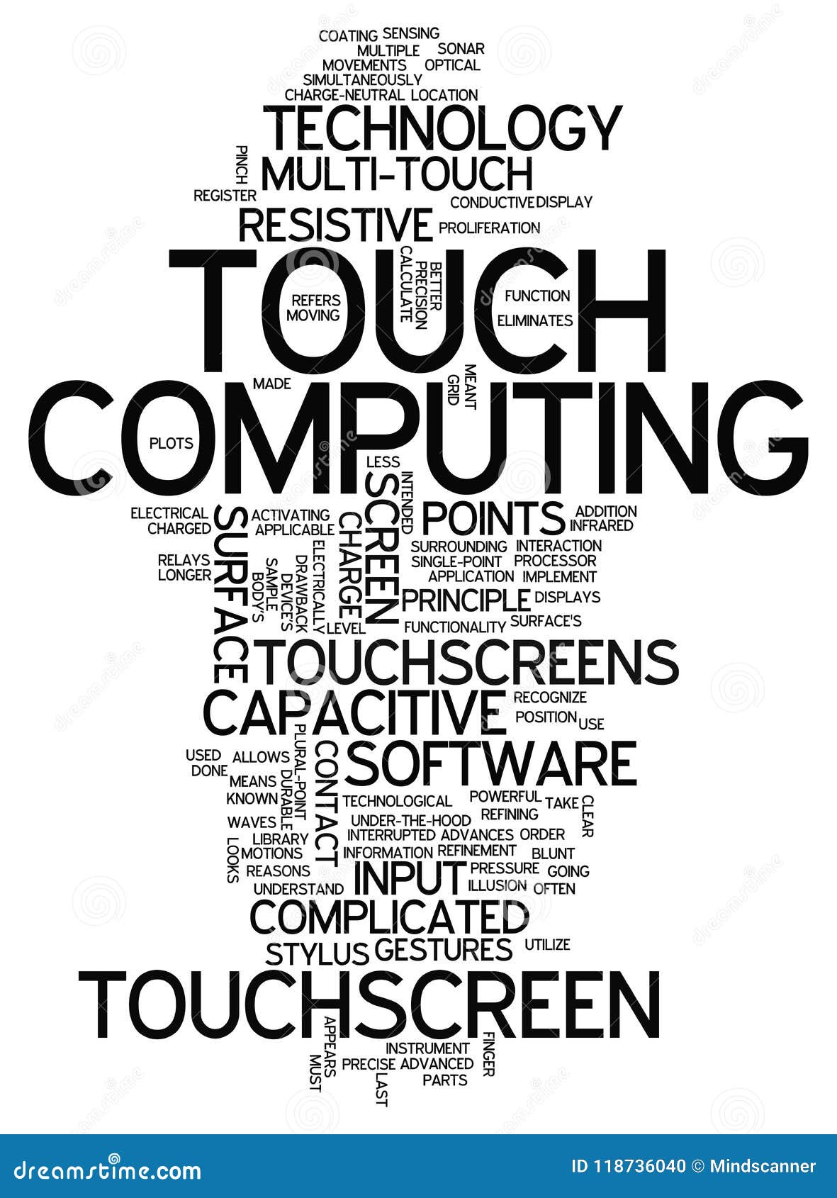 Word Cloud Touch Computing stock illustration. Illustration of posters ...