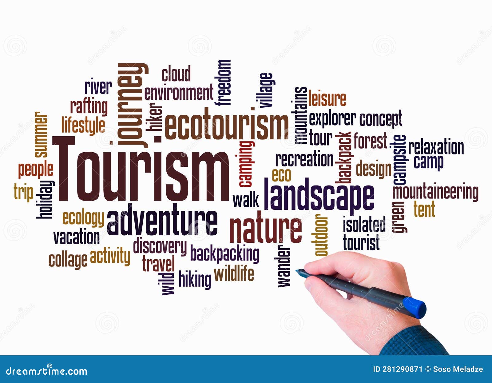 Word Cloud with TOURISM Concept Create with Text only Stock ...