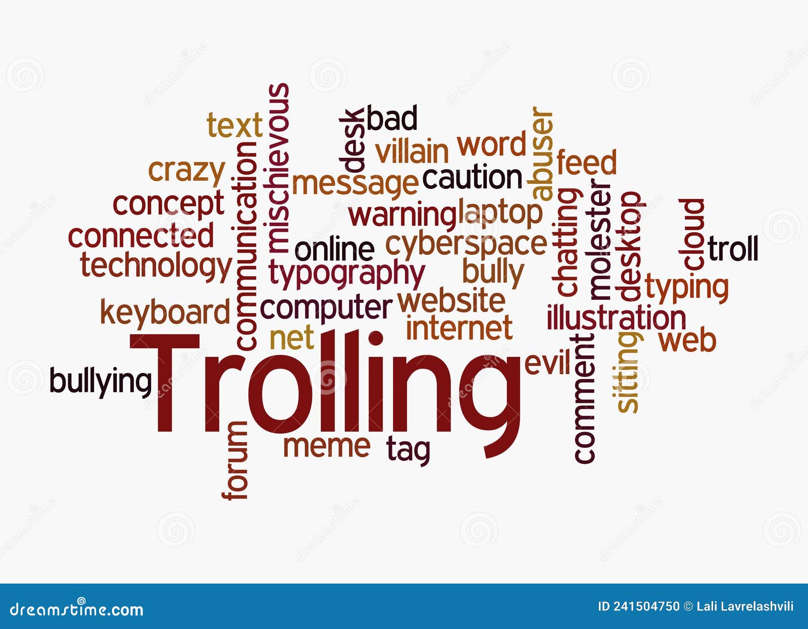 Word Cloud with TROLLING Concept, Isolated on a White Background Stock ...