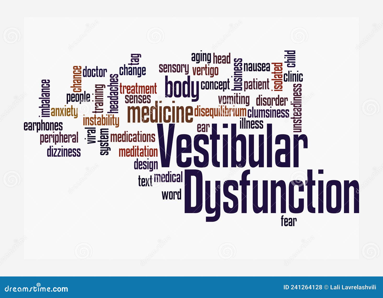 Word Cloud With VESTIBULAR DYSFUNCTION Concept, Isolated On A White ...