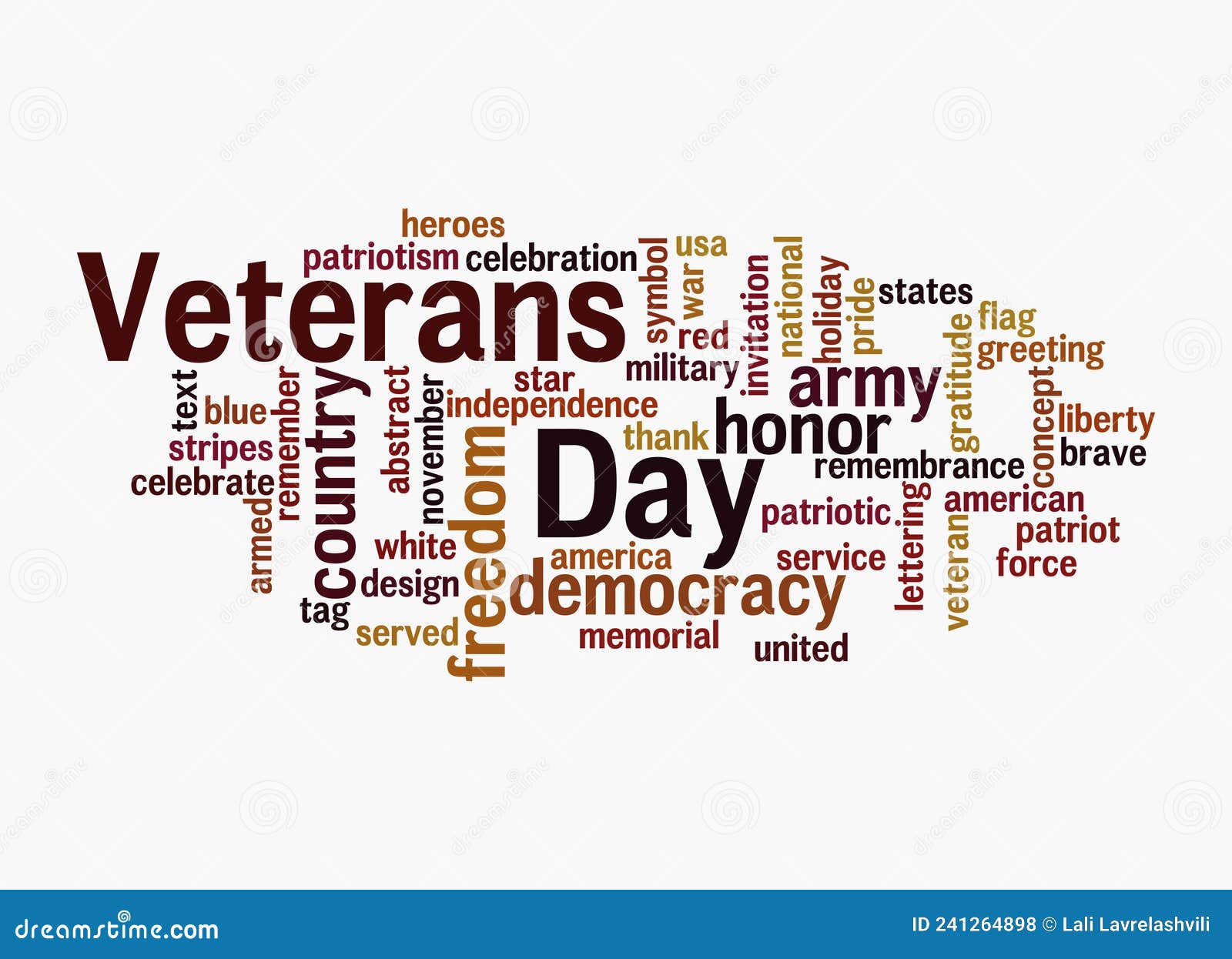 Word Cloud with VETERANS DAY Concept, Isolated on a White Background ...