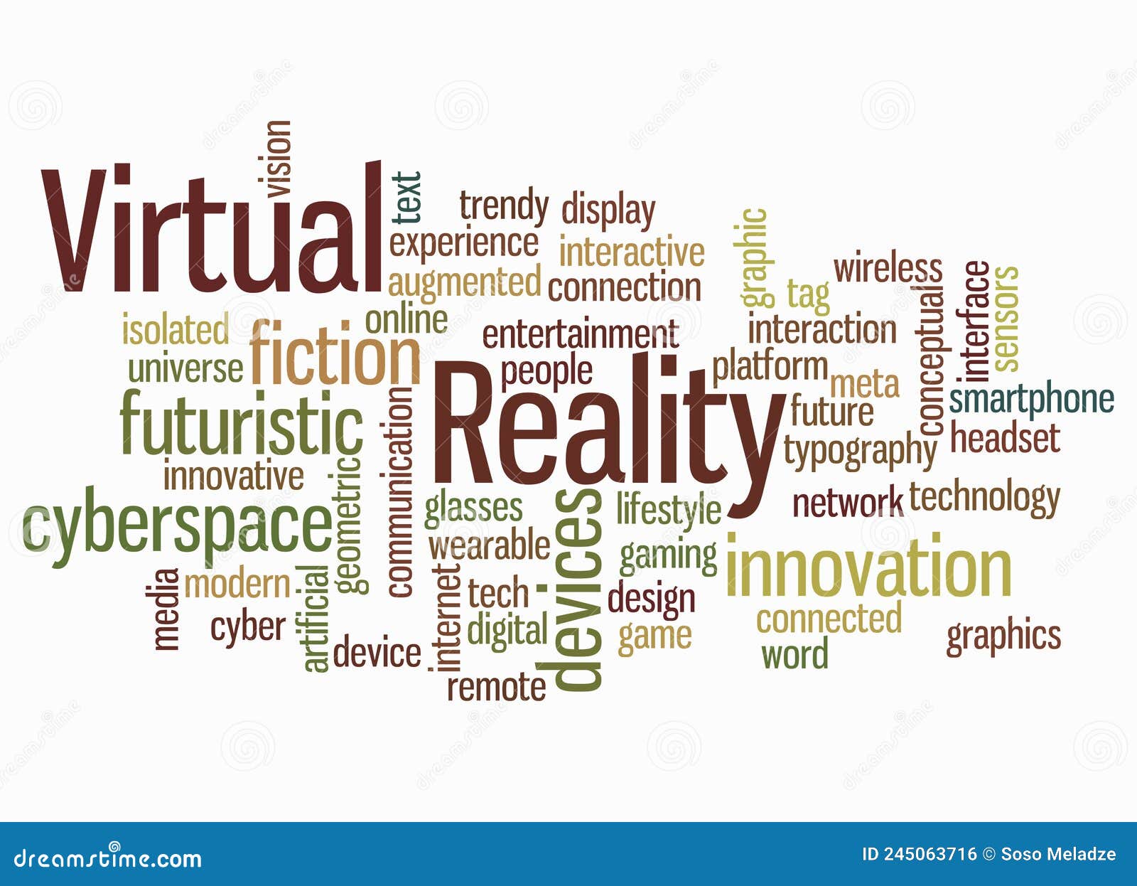 Word Cloud with VIRTUAL REALITY Concept Create with Text only Stock ...