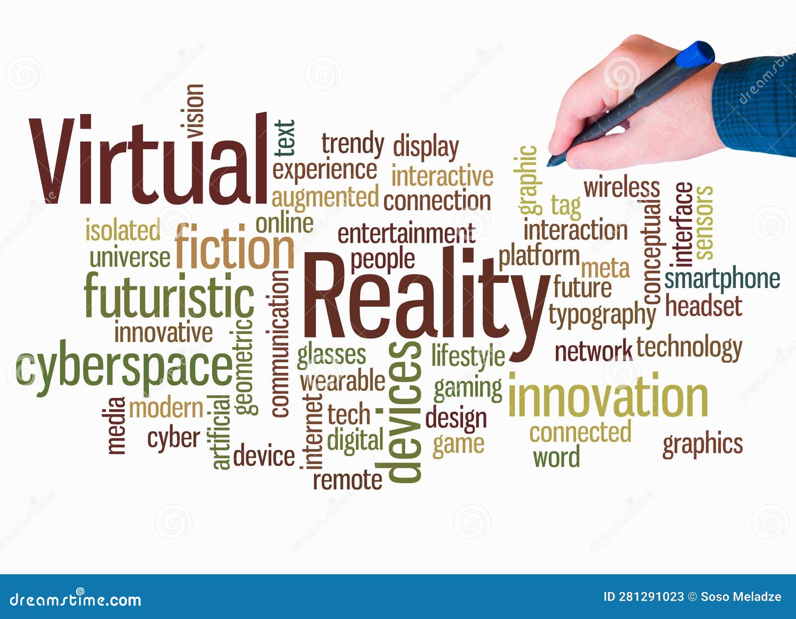 Word Cloud with VIRTUAL REALITY Concept Create with Text only Stock ...