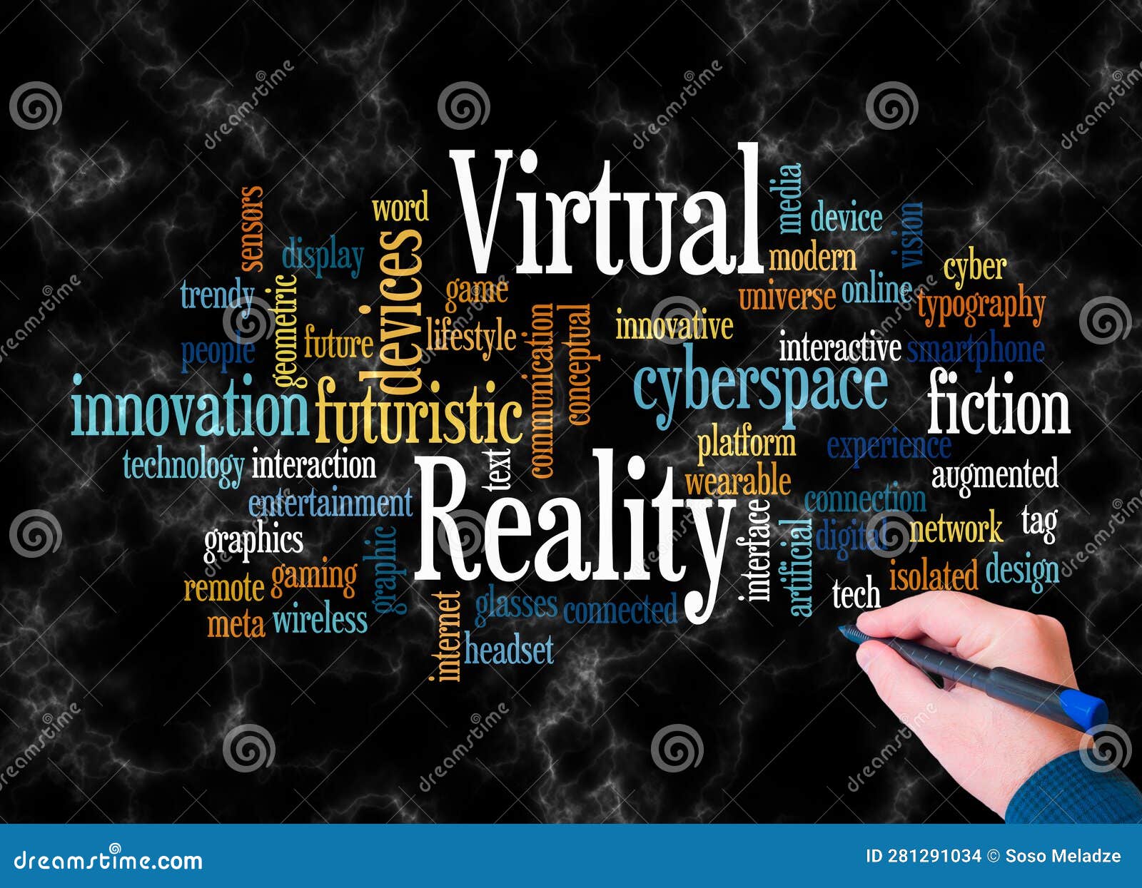 Word Cloud with VIRTUAL REALITY Concept Create with Text only Stock ...