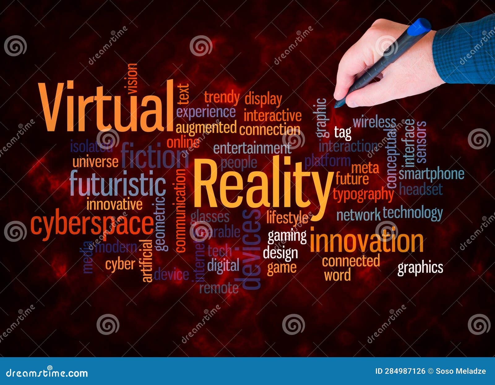 Word Cloud with VIRTUAL REALITY Concept Create with Text only Stock ...