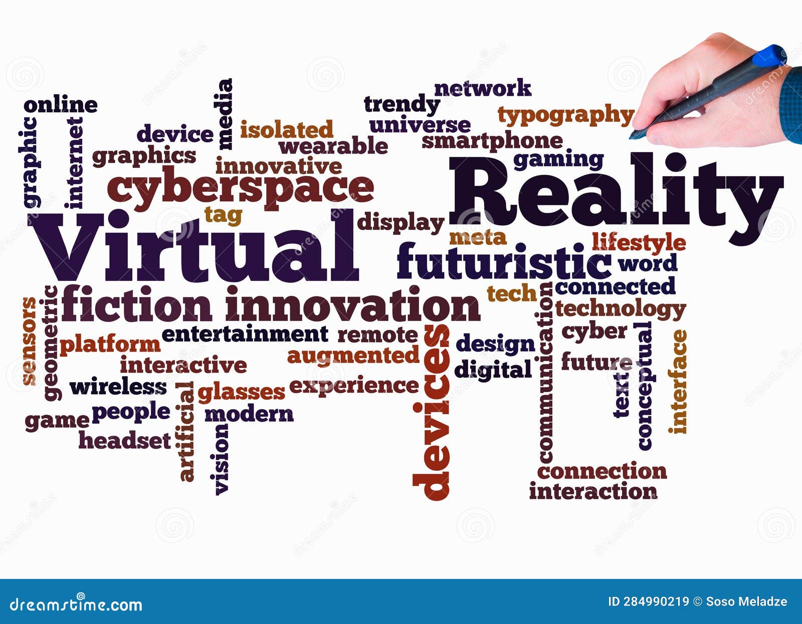 Word Cloud with VIRTUAL REALITY Concept Create with Text only Stock ...