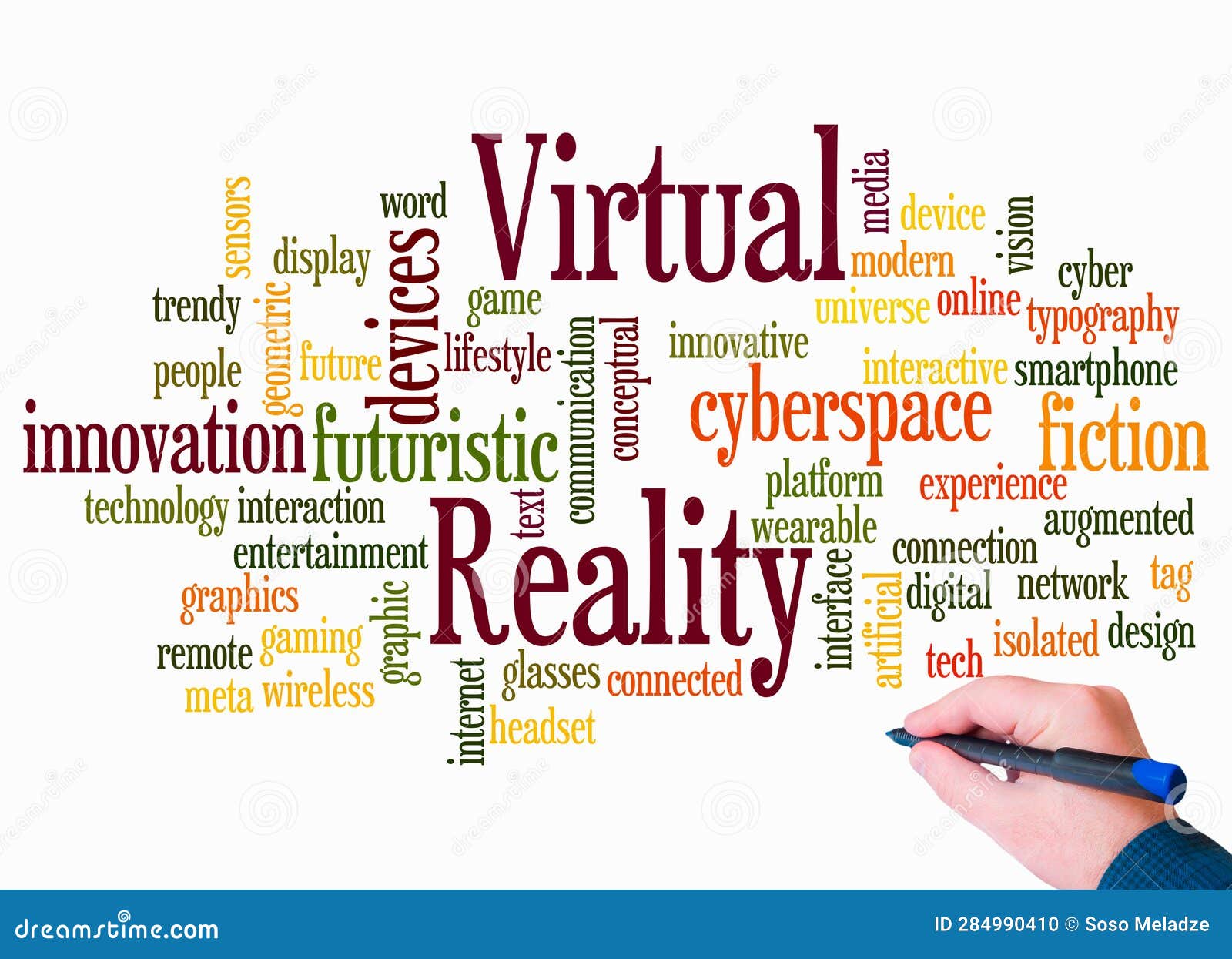 Word Cloud with VIRTUAL REALITY Concept Create with Text only Stock ...