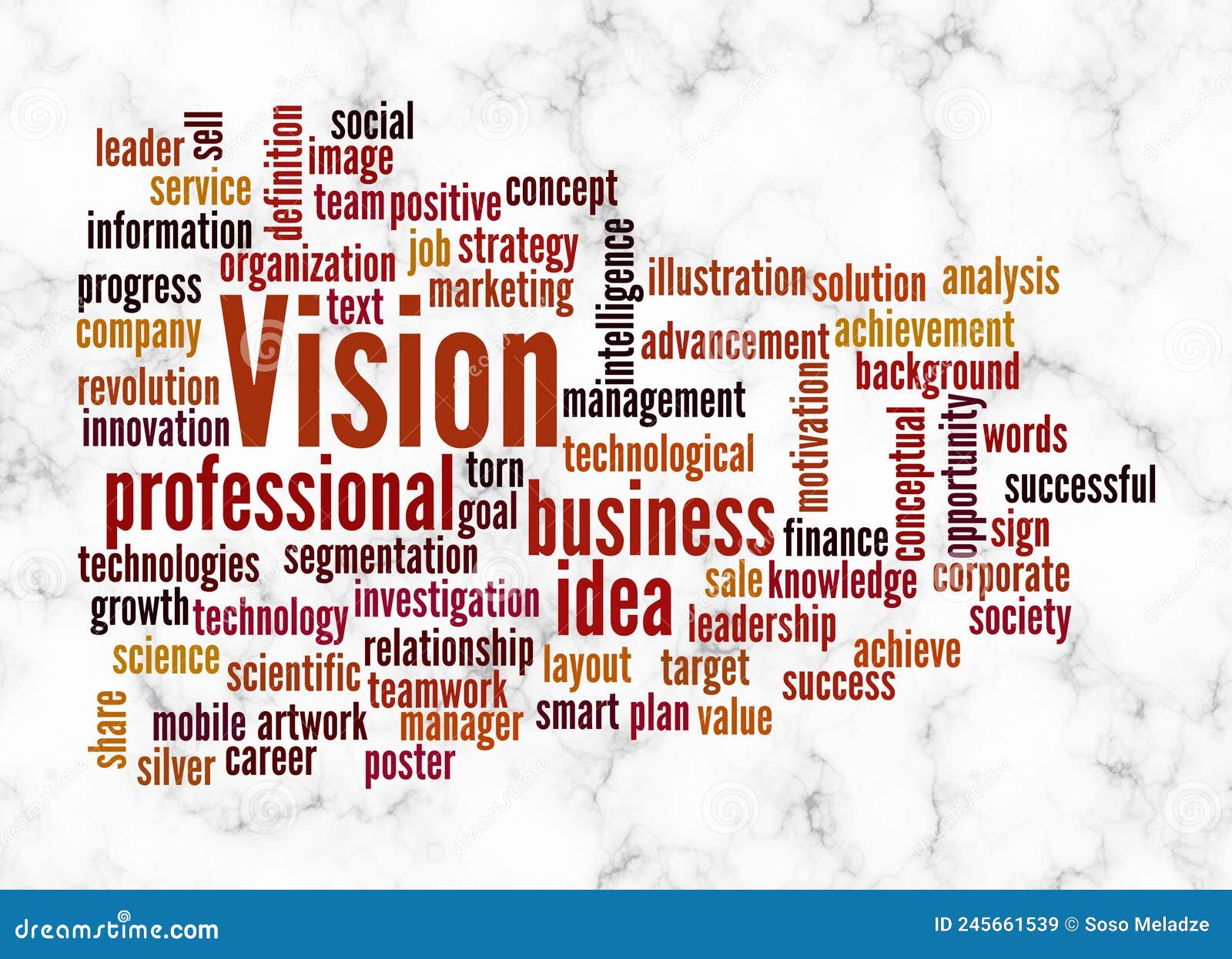 Word Cloud with VISION Concept Create with Text only Stock Illustration ...