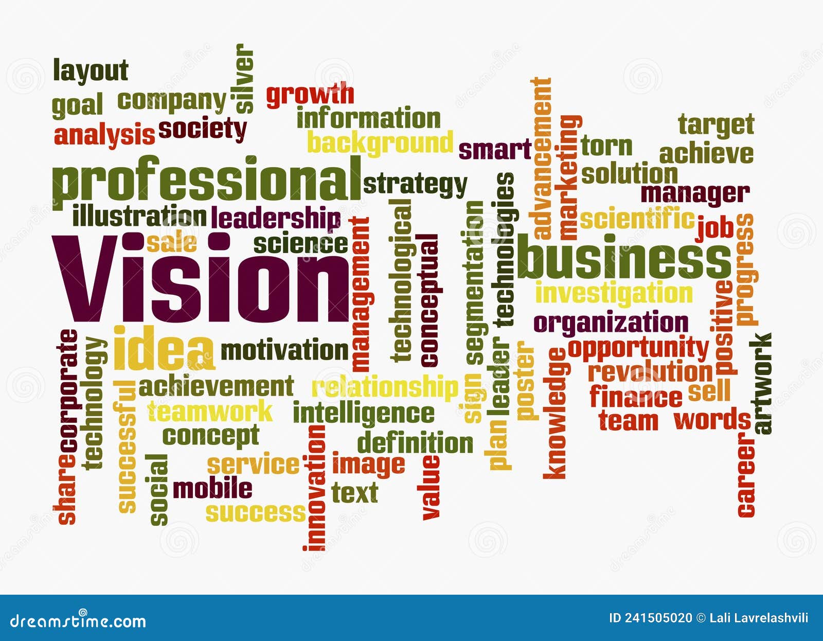Word Cloud with VISION Concept, Isolated on a White Background Stock ...