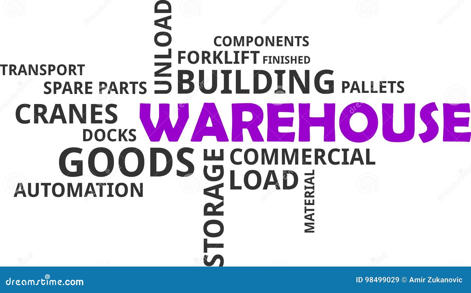 Word cloud - warehouse stock vector. Illustration of forklift - 98499029