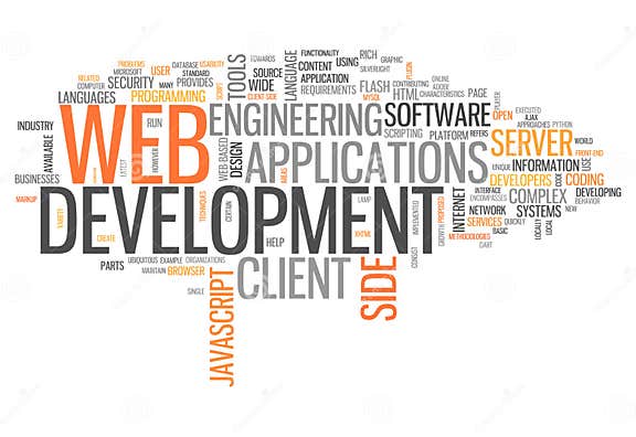 Word Cloud Web Development stock illustration. Illustration of html ...