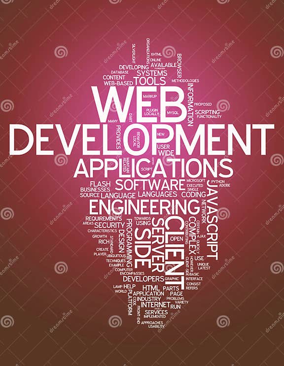 Word Cloud Web Development stock illustration. Illustration of ...