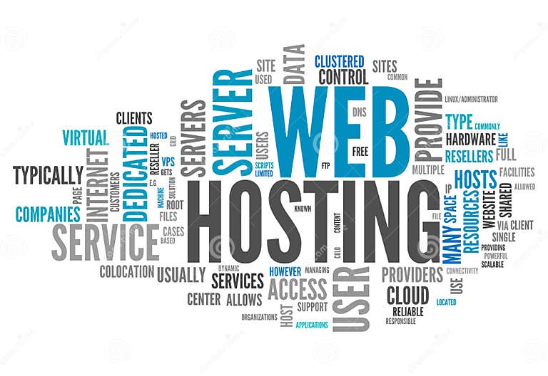 Word Cloud Web Hosting stock illustration. Illustration of hoster ...
