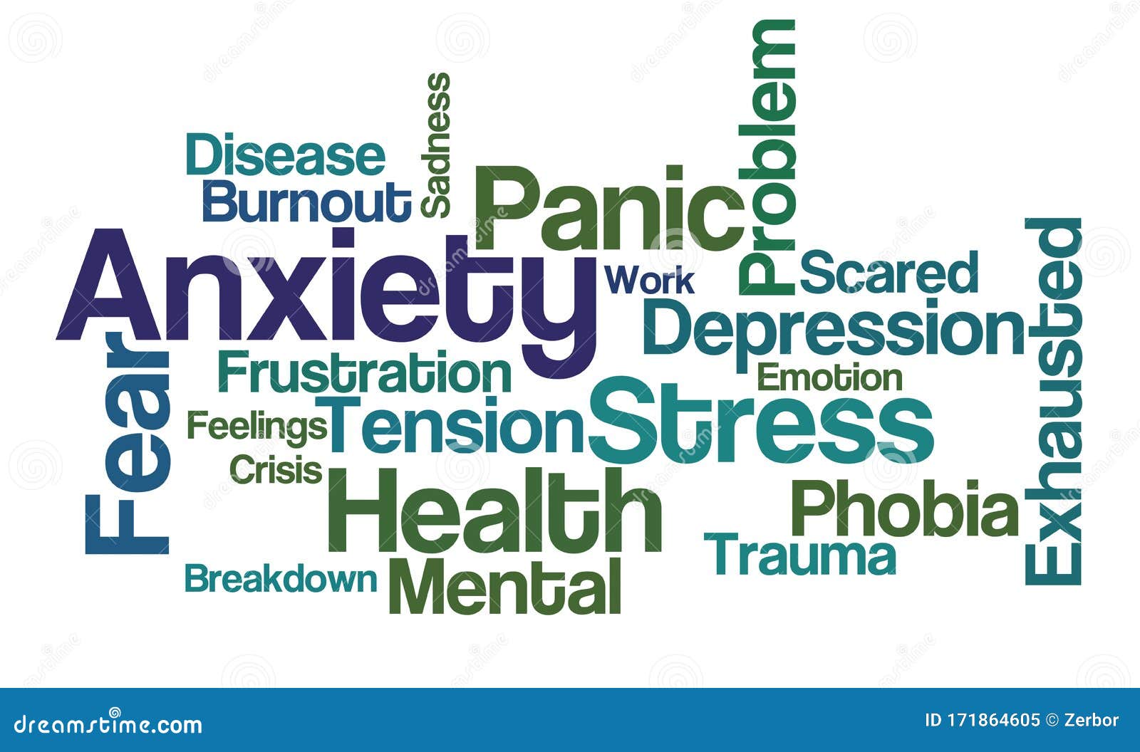 Word Cloud on a White Background - Anxiety Stock Illustration ...