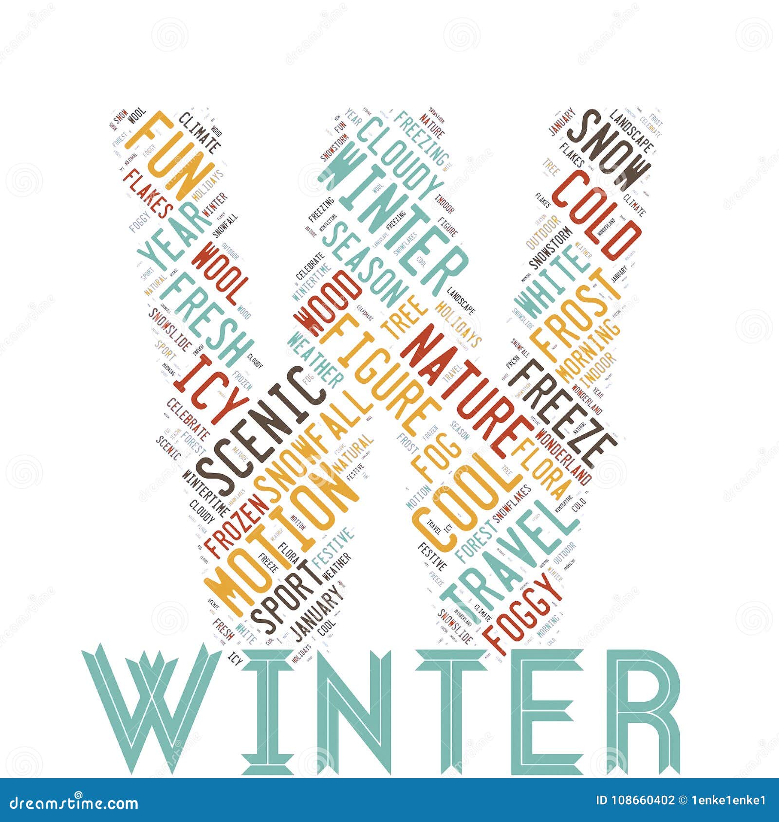 Winter Word Cloud Collage , Concept As Background Stock Illustration ...