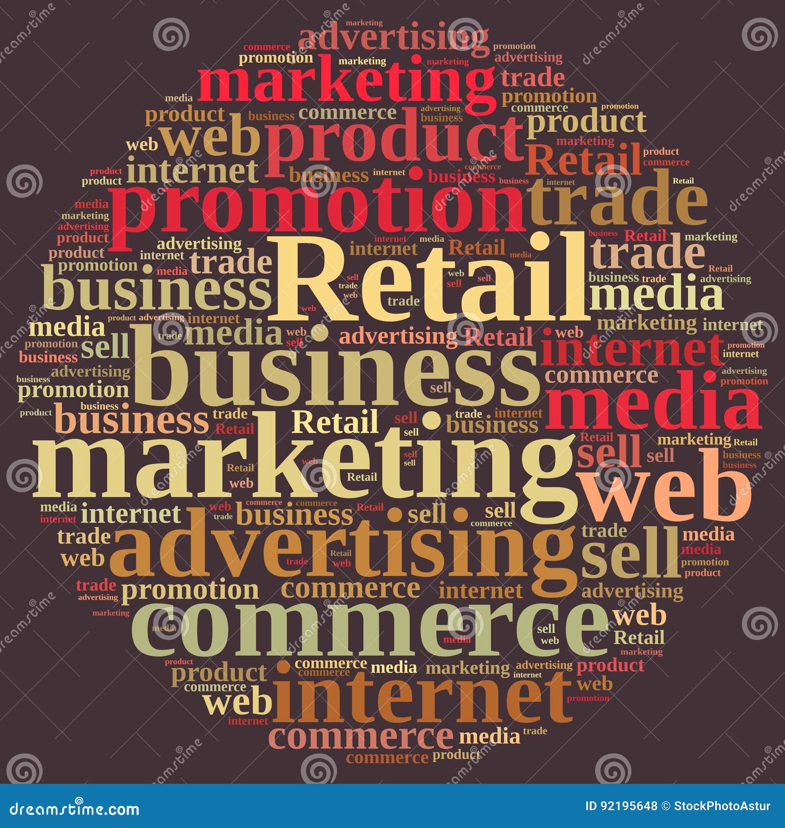 Word Cloud with the Word Retail. Stock Illustration - Illustration of ...