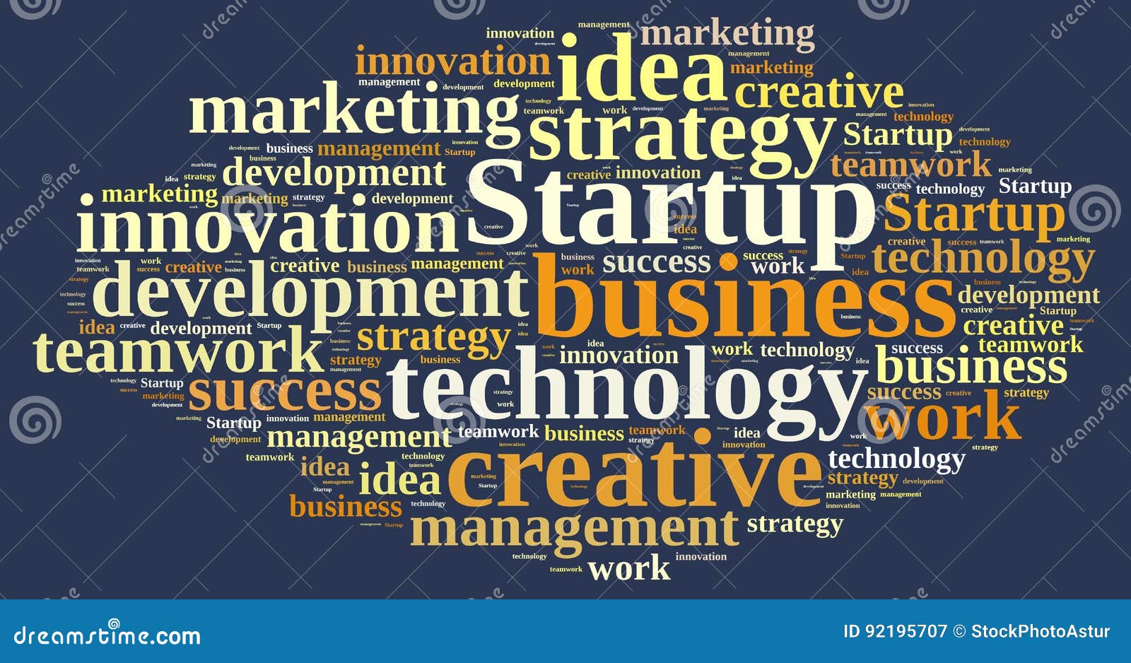 Word Cloud with the Word Startup. Stock Illustration - Illustration of ...
