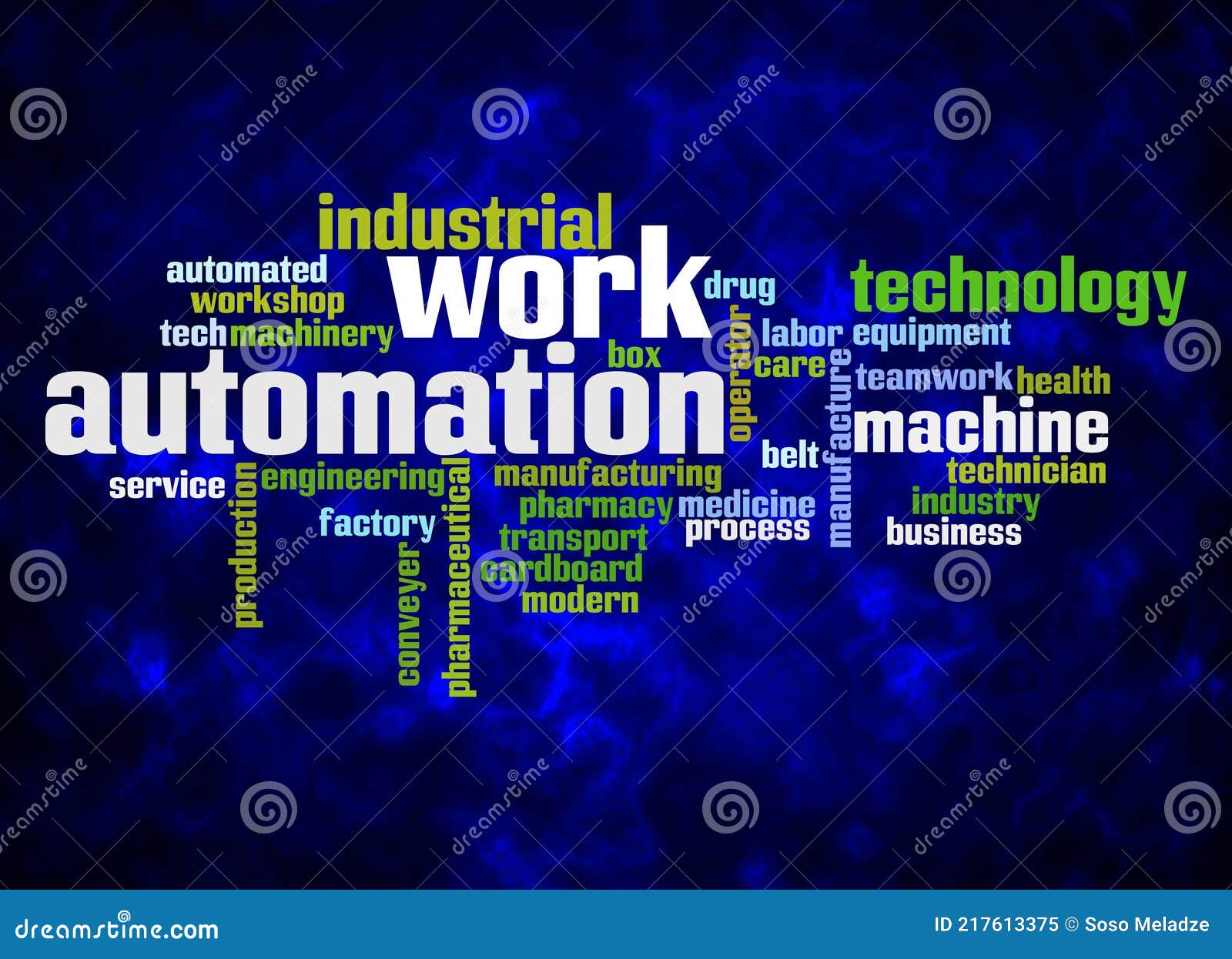 Word Cloud with WORK AUTOMATION Concept Create with Text only Stock ...