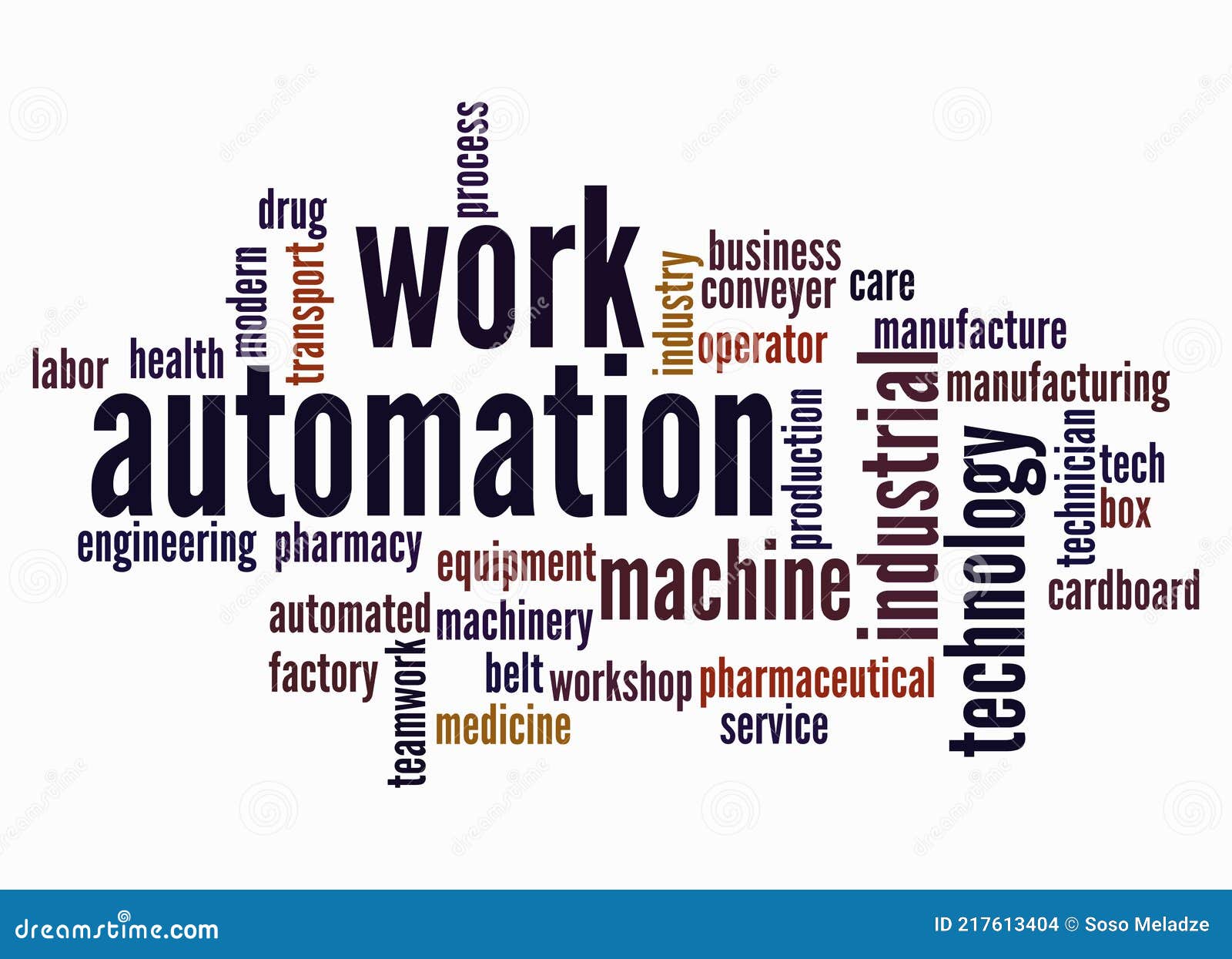 Word Cloud with WORK AUTOMATION Concept Create with Text only Stock ...