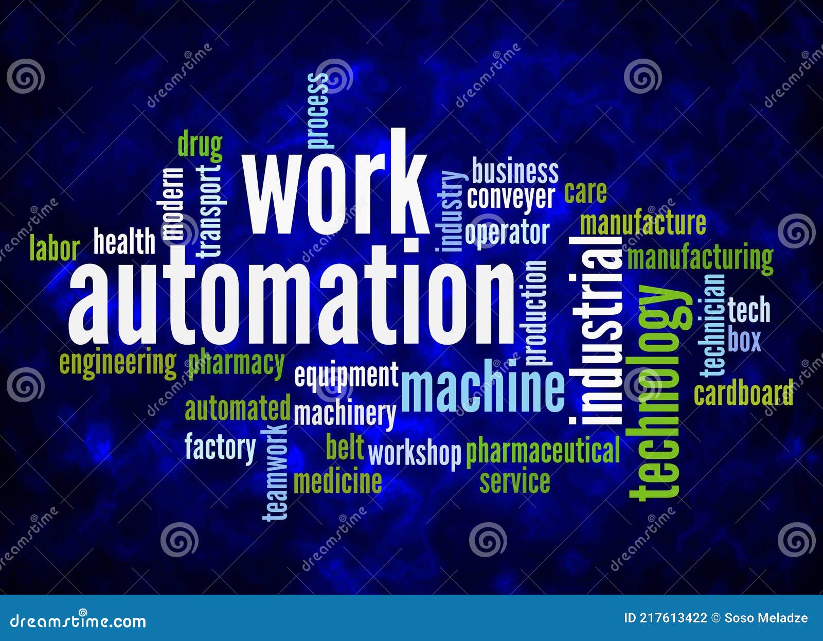 Word Cloud with WORK AUTOMATION Concept Create with Text only Stock ...