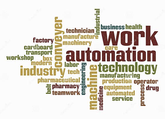 Word Cloud with WORK AUTOMATION Concept Create with Text only Stock ...