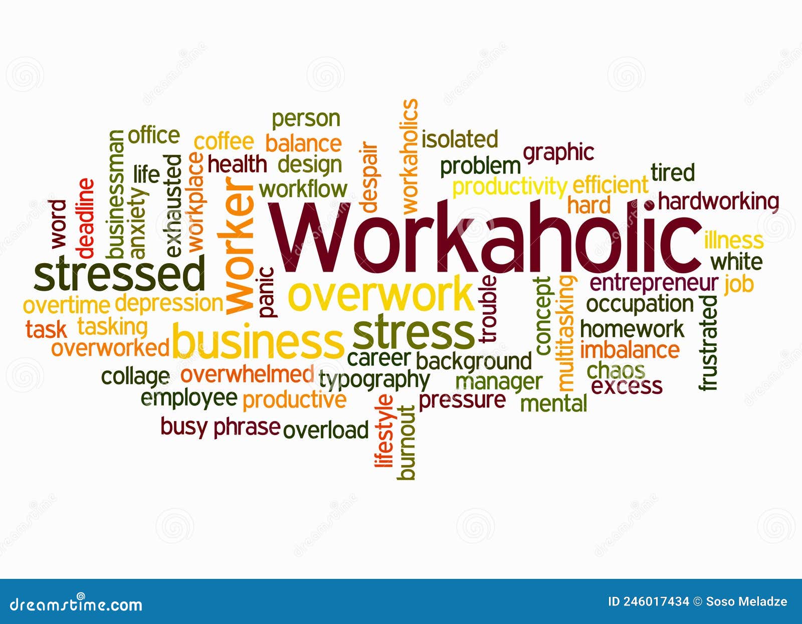 Workaholic Concept. Colorful Blocks In A Pile On A Wooden Texture ...