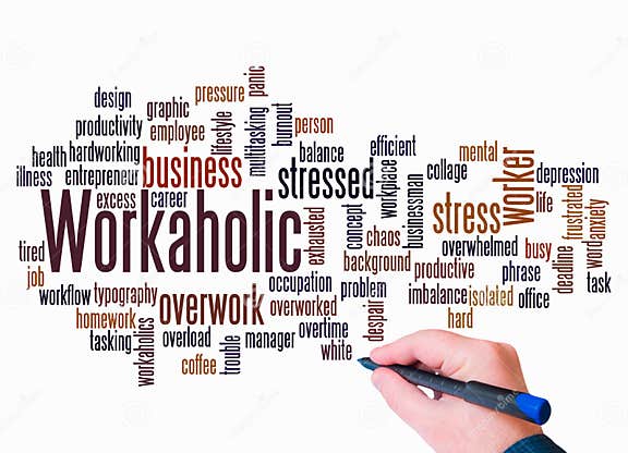Word Cloud with WORKAHOLIC Concept Create with Text only Stock ...