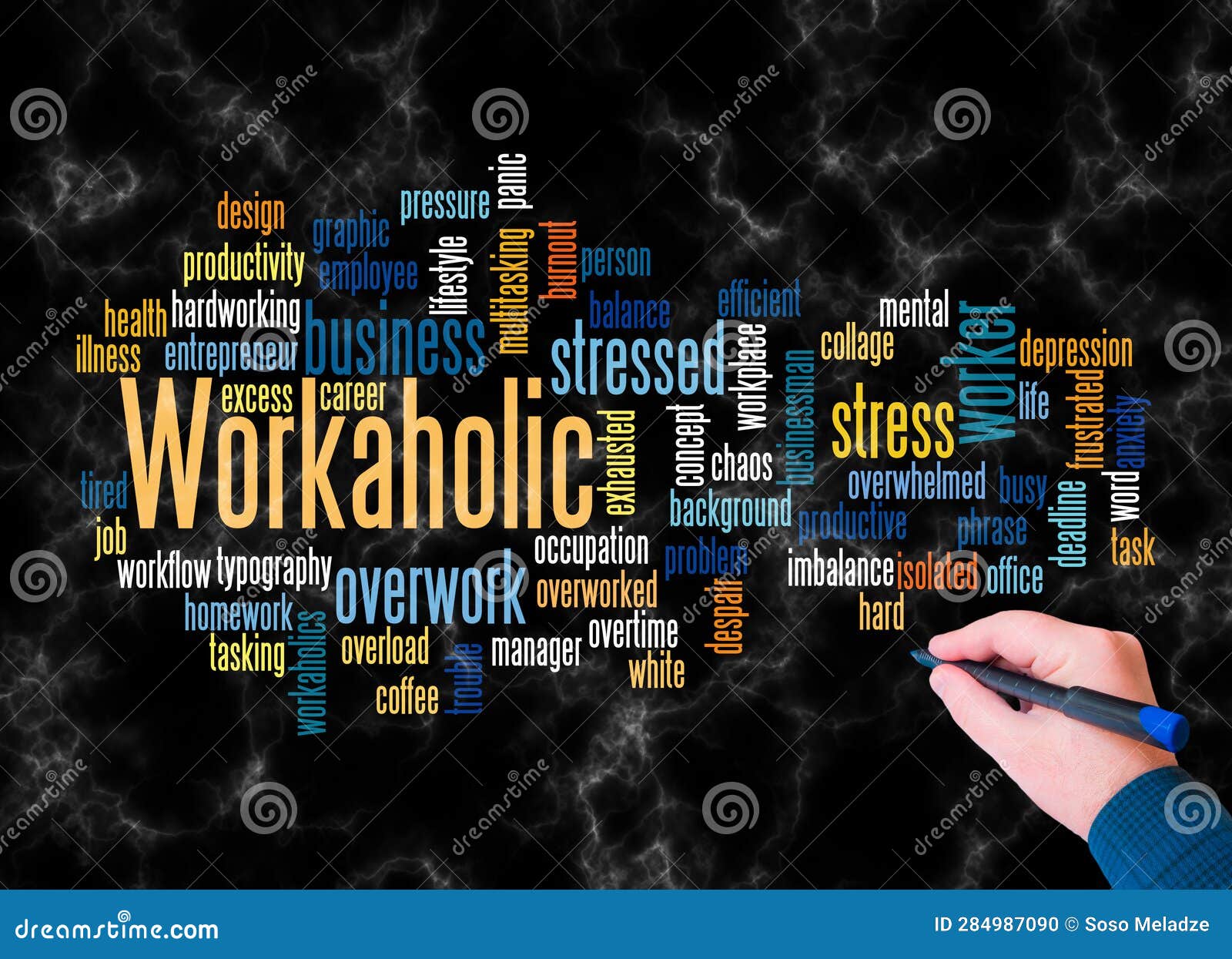 Word Cloud with WORKAHOLIC Concept Create with Text only Stock Photo ...